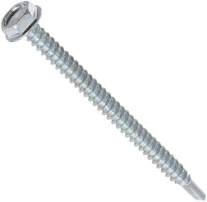 small parts 1040kw steel self-drilling screw, zinc plated finish, hex washer head, hex drive, #3 drill point, #10-16 thread size, 2-1/2" length (pack of 50)