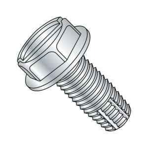 small parts 3124fsw steel thread cutting screw, zinc plated finish, hex washer head, slotted drive, type f, 5/16"-18 thread size, 1-1/2" length (pack of 10)