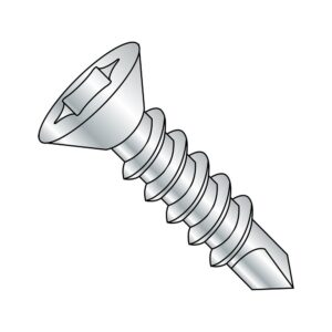 small parts 1416ktf steel self-drilling screw, zinc plated finish, 82 degree flat head, star drive, #3 drill point, 1/4"-14 thread size, 1" length (pack of 25)