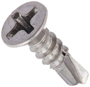 small parts 0608kpf410 410 stainless steel self-drilling screw, plain finish, 82 degree flat head, phillips drive, #2 drill point, #6-20 thread size, 1/2" length (pack of 50)