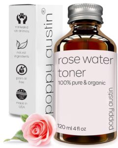 poppy austin 120ml rose water toner for face - pure face toner, cruelty-free rosewater facial toner - triple purified rose water for face, alcohol free rosewater toner - moroccan rose toner for face