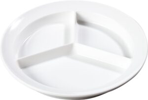 carlisle foodservice products kingline divided plate deep compartment plate with 3 compartments for home and restaurant, melamine, 8.75 inches, white