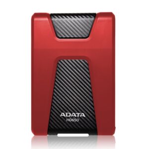 adata hd650 1tb anti-shock external hard drive, red (ahd650-1tu3-crd)