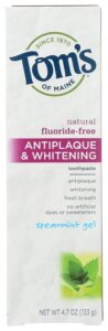 tom's of maine antiplaque plus whitening gel, spearmint 4.7 oz (pack of 4)