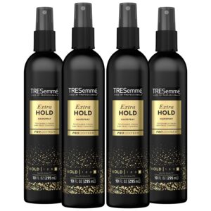 tresemmé tres two extra hold non-aerosol hairspray, 10 oz, extra-firm control, humidity resistant, frizz control, pack of 4 pump bottles