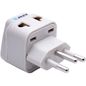 orei us to brazil plug adapter - type n travel adapter for brazil - universal 2 in 1 - ce certified - rohs compliant - white (db-11c)