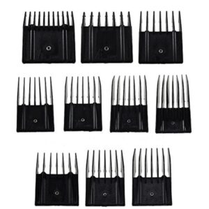 miaco universal clipper guide comb guard set, 10 pieces, fits oster classic 76, a5, andis ag, bg, wahl, etc