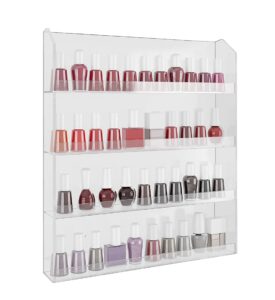 home it acrylic wall rack organizer holds up to 40 bottles nail polish nail polish holder nail polish storage