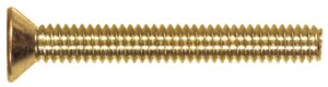 the hillman group 2127 flat head slotted machine screw, 10-32 x 1-1/4-inch, brass, 20-pack