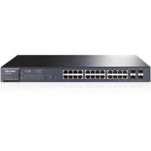 tp-link 24-port gigabit ethernet smart poe switch with 4-combo sfp slots (tl-sg2424p),black