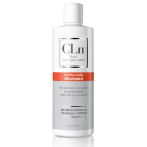 cln® shampoo - clarifying formula with salicylic acid, for normal to oily scalp prone to folliculitis, dandruff, itchy & flaky scalp, fragrance-free & paraben-free, 8 fl. oz.