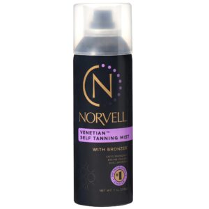 norvell venetian sunless self tanning mist - airbrush spray solution with bronzer for instant sun kissed glow, 7 fl.oz.