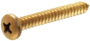 hillman 3433 8 x 1-1/4 in. brass plated pan head phillips metal screw, 40-pack