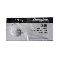 energizer 346 (sr712sw) silver oxide watch battery 346. on tear strip