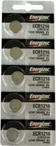 energizer ecr1216 (cr1216) coin lithium cell, on tear strip