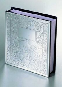 bright baby icon album, chrome plated holds 100 4" x 6" photos (set of 3)