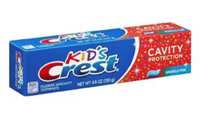 crest toothpaste kids' cavity protection, sparkle fun flavor 4.60 oz (pack of 4)