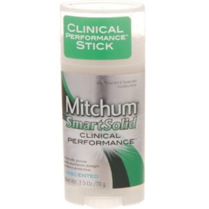 mitchum smart solid anti-perspirant deodorant unscented 2.50 oz (pack of 3)