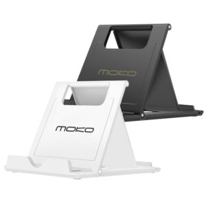 moko 2pcs phone/tablet stand, desktop holder for 4-11" device, fit with iphone 16/pro/pro max/plus, iphone 15/pro/pro max/plus, iphone 14/pro/pro max/plus, iphone 13/pro/pro max/plus