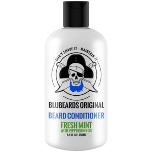 bluebeards original fresh mint beard conditioner for men, 8.5 oz. - beard softener infused with peppermint oil to deeply condition, soften, and moisturize your beard and skin underneath - made in usa