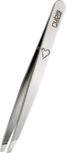 rubis switzerland slanted tip tweezer with a heart