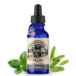 mountaineer brand beard oil - wv coal scent - 100% natural conditioner and softener for men - hydrates and moisturizes for beard growth - treats dry itchy beards - 2oz