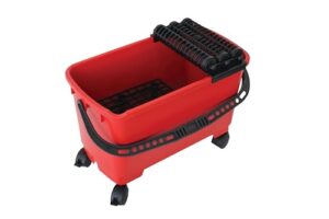 rubiclean triple superpro grout bucket system – lightweight, durable washboy with 3 spiral rollers, 5.3 gal capacity, wheels, and carry handle – ideal for tile installation and cleaning