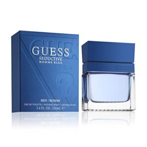 guess fragrance seductive homme blue eau de toilette spray for men, 3.4 fl oz