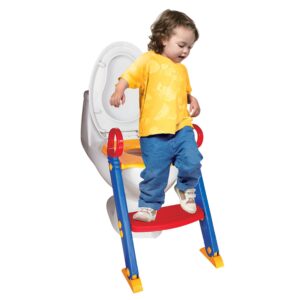 chummie joy 6 in 1 portable potty training ladder step up seat for boys and girls with anti-skid feet, adjustable steps, comfortable potty seat and handrail,multi-color