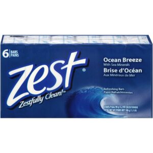 zest bath bar, ocean breeze - 3.2 ounce (pack of 6)