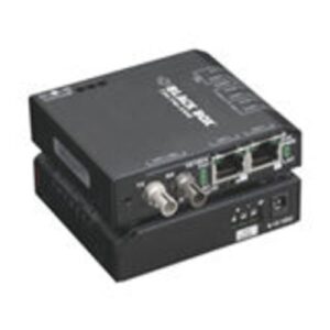 black box corporation lbh100a-h-st / hardened media converter switch /2 x rj-45 , 1 x st duplex - 10/100base-tx, 100base-x - external, rack-mountable