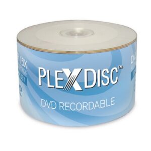 plexdisc 632-210 16x 4.7gb white inkjet hub printable dvd-r 50 disc spindle