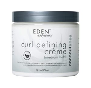 eden bodyworks coconut shea curl defining creme |16 oz | moisturize protect against humidity, add shine - packaging may vary