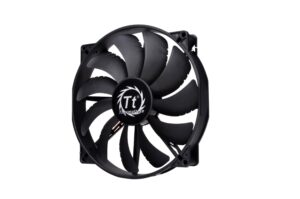 thermaltake 200mm pure 20 series black 200x30mm thick quiet high airflow case fan with anti-vibration mounting system cooling cl-f015-pl20bl-a