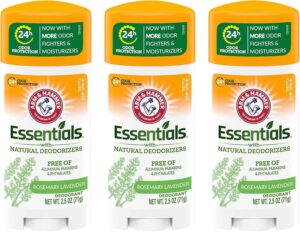 arm & hammer essentials natural deodorant, fresh - 2.5 oz - 3 pk