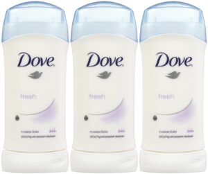 dove invisible solid deodorant, fresh - 2.6 oz - 3 pk