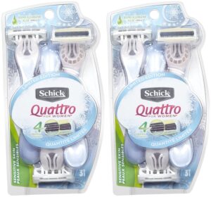 schick quattro quattro for women sensitive skin disposable razor - 3 ct - 2 pk