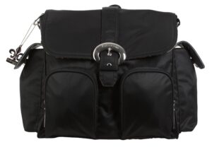 kalencom nylon double duty diaper bag, black