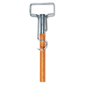 unisan spring grip metal head mop handle for most mop heads, 60in wood handle - one mop handle.