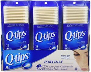 q-tips cotton swabs 3 packs of 625 count