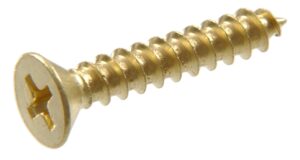 hillman 45427 7-inch x 3/4-inch flat phillips wood screw, brass, 40-pack