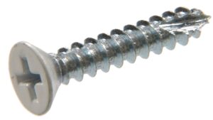 the hillman group 45413 #7 x 1-1/4" white flat-head phillips wood screw, 20-pack