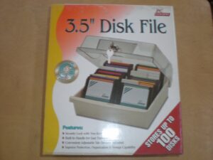 3.5" disk storage box data case holder - stores up to 100 disks! - disc diskette pc storage data case tray file