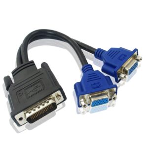 dms-59 pin male to dual vga female y splitter video card adapter cable