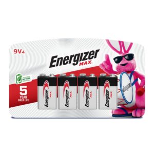 energizer max 9v batteries (4 pack), 9 volt alkaline batteries