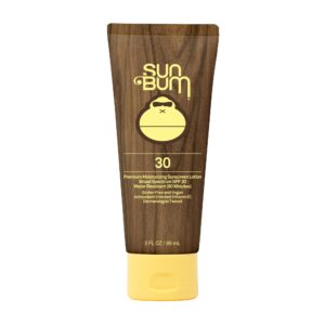 sun bum original spf 30 sunscreen body lotion | broad spectrum moisturizing sunblock with vitamin e | hawaii 104 act compliant (octinoxate & oxybenzone free) | travel friendly | 3 oz