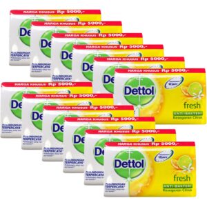 dettol anti-bacterial bar soap, re-energize fresh, 110 gr / 3.88 oz (pack of 12)