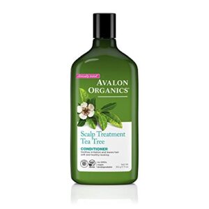 avalon organics conditioner, scalp treatment tea tree, white, 11 oz