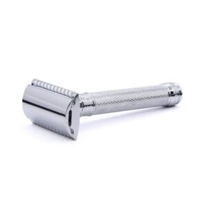 edwin jagger de89kn14bl reusable classic double edge safety razor for men (knurled)