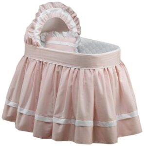 baby doll bedding darling pique bassinet bedding, pink